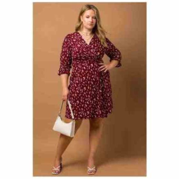 Gilli | Dresses | Gilli Burgandyprint Dress Nwt Plus Sizing | Poshmark